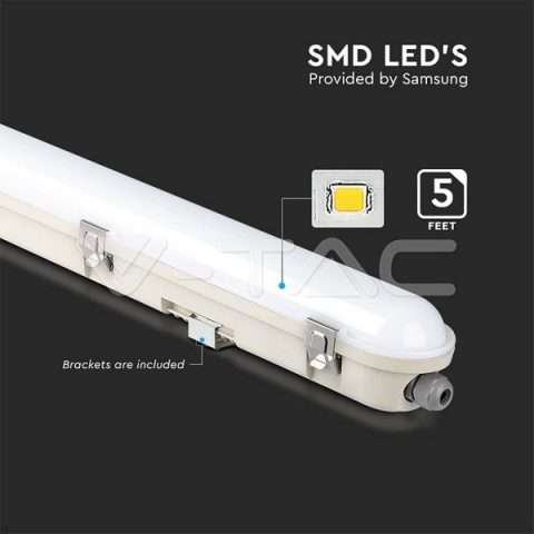 LED 5ft Non Corrosive Light Fitting IP65 1500mm 48W 6500K 5760LM